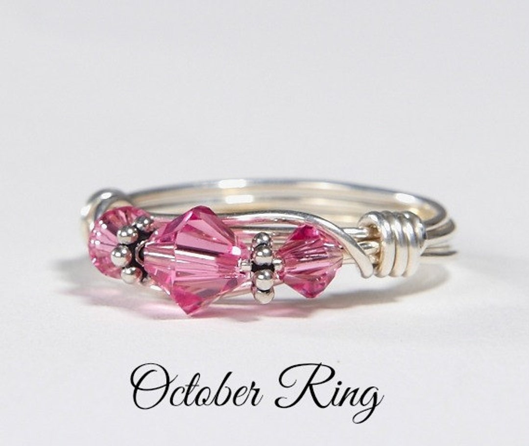 October Birthstone Ring: Handmade Sterling Silver October - Etsy