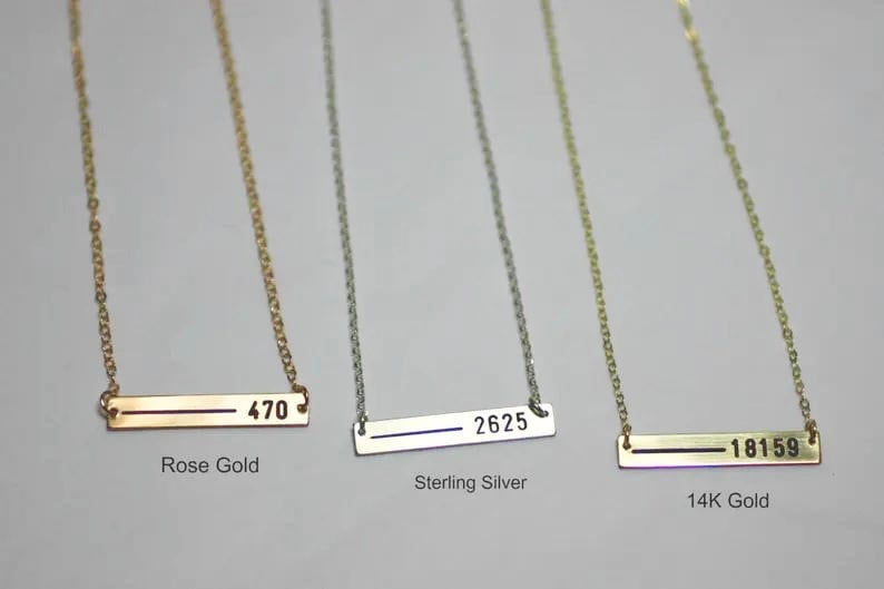 Thin Blue Line Necklace 14k Gold Rose Gold or Sterling Silver - Etsy