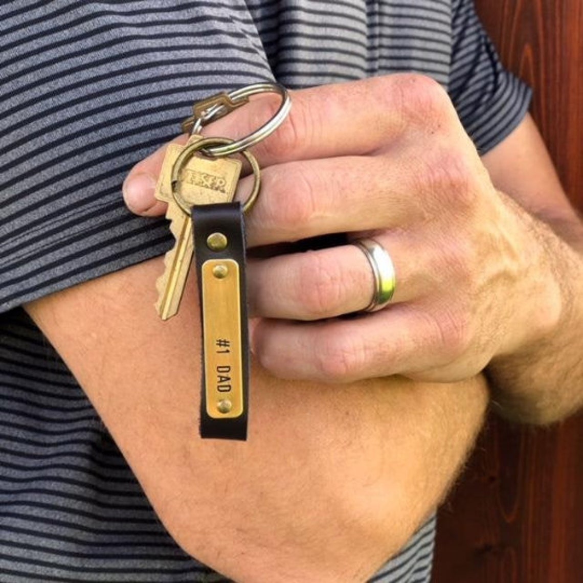Custom Leather Keychain. Personalized for Men With | Etsy