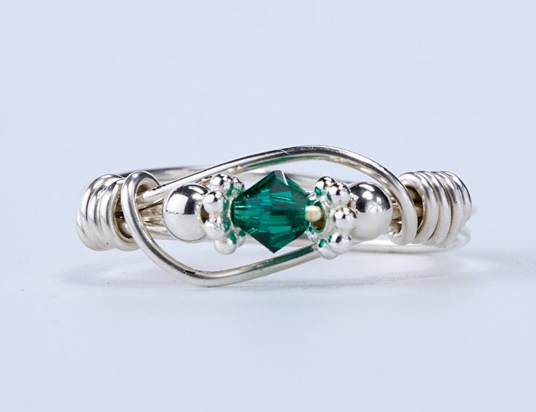 May Birthstone Ring: Handmade Sterling Silver May Birthstone Emerald ...