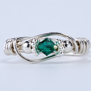 May Birthstone Ring: Handmade Sterling Silver May Birthstone Emerald ...
