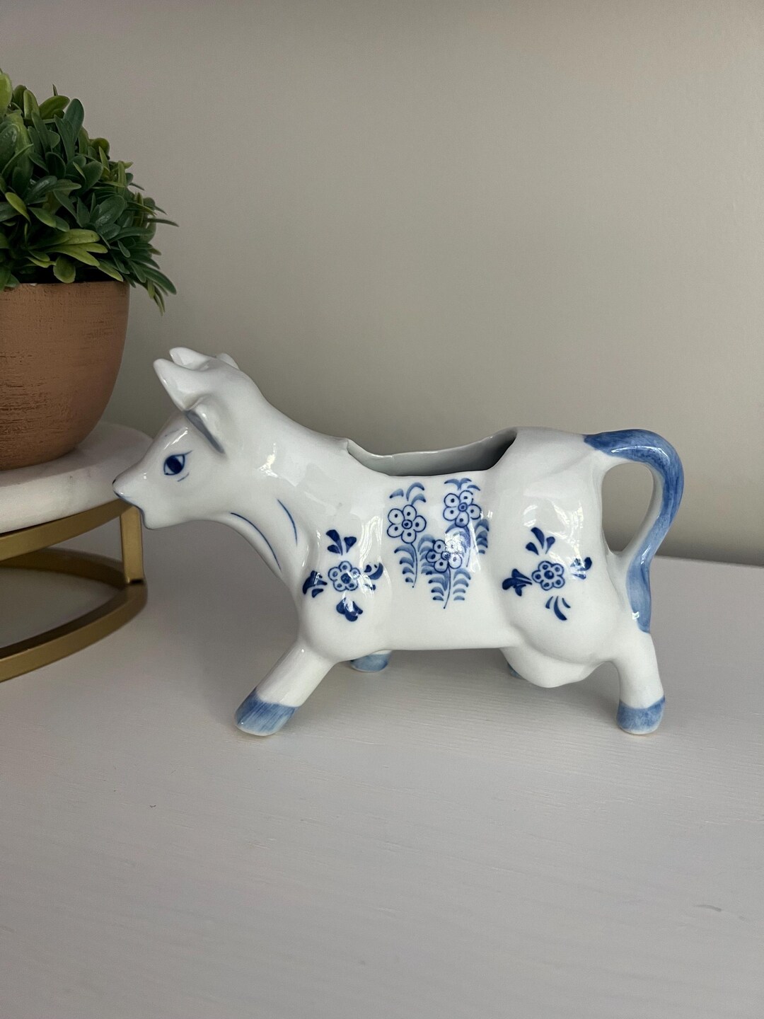Delft Style Cow Creamer - Etsy