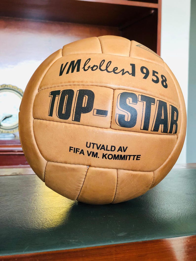 1958 FIFA World Cup Leather Soccer Ball: Vintage Tournament Style - Etsy