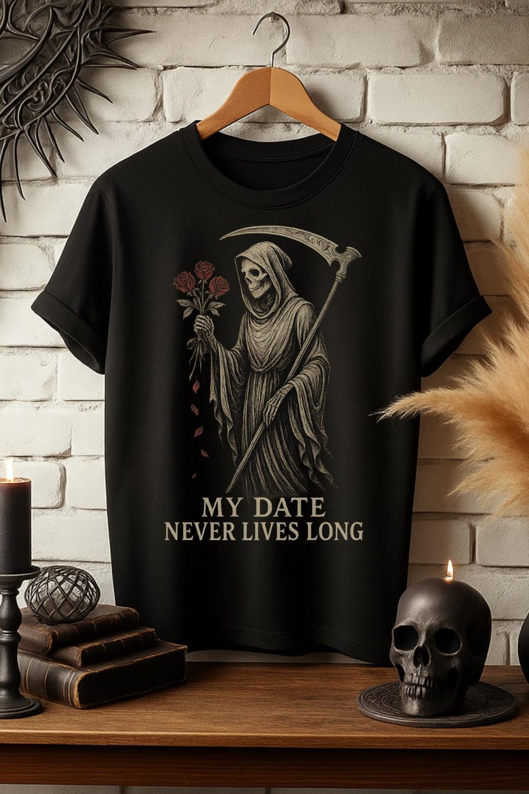 Gothic Grim Reaper Valentine Tshirt, Dark Romance Horror Tee ...