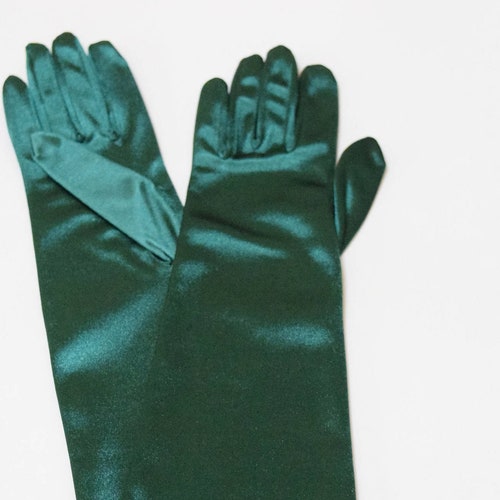 Hunter Green Satin Opera 22 Ladies Gloves - Etsy