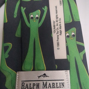 The Gumby Show Necktie 1995 Vintage Ralph Marlin Tie, Fun Novelty Gumby ...