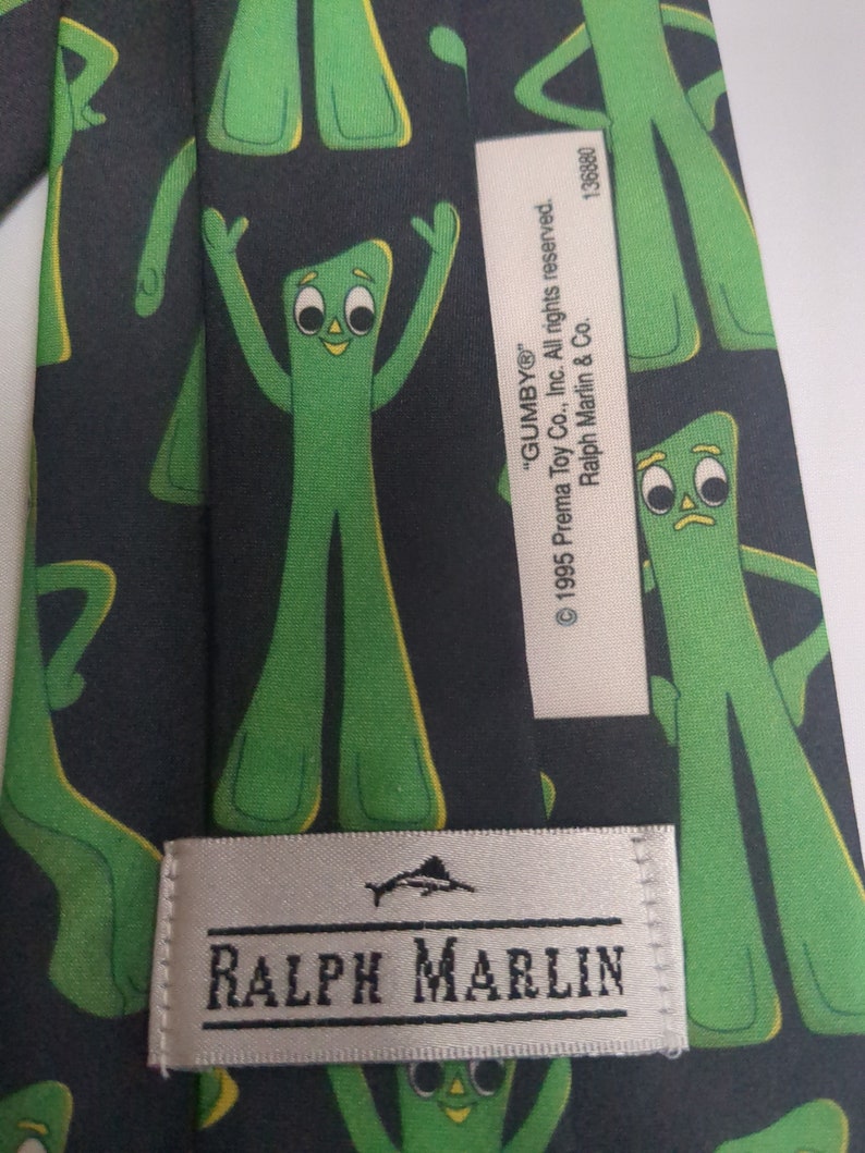 The Gumby Show Necktie 1995 Vintage Ralph Marlin Tie, Fun Novelty Gumby ...