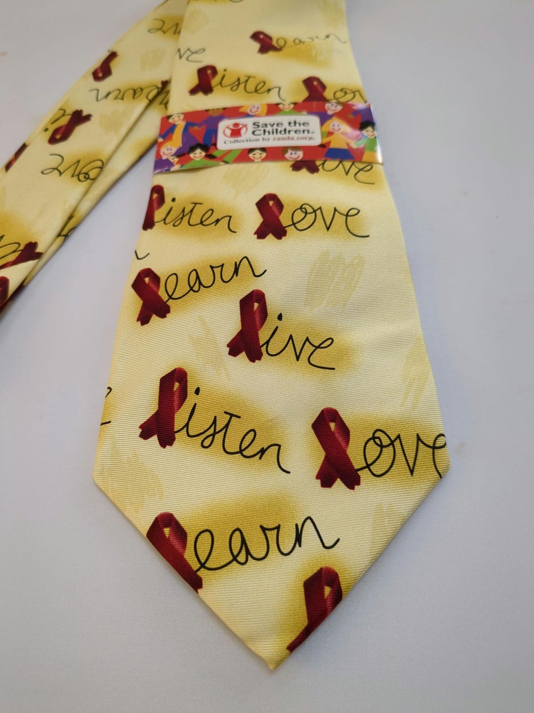 Save the Children Live Learn Listen Love Red Ribbon Men's Ties Neckties ...