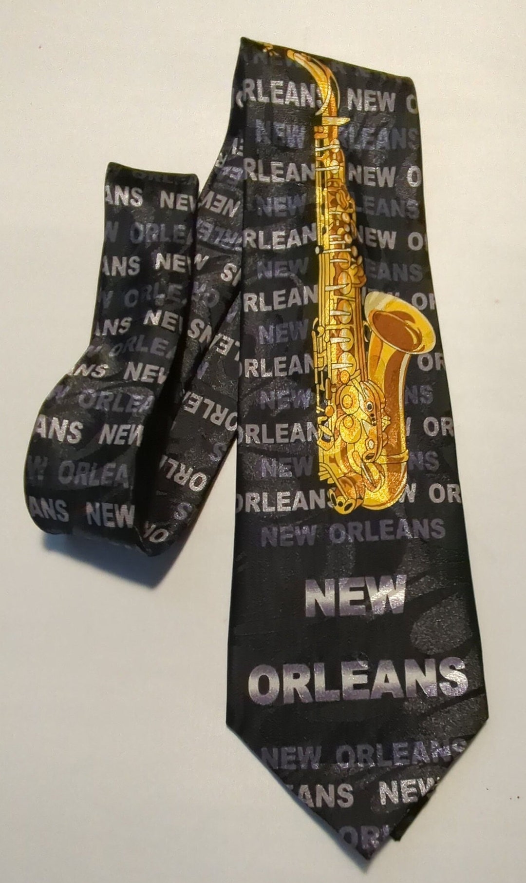 Smooth Jazz From New Orleans Saxaphone Necktie Music Teacher Necktie ...