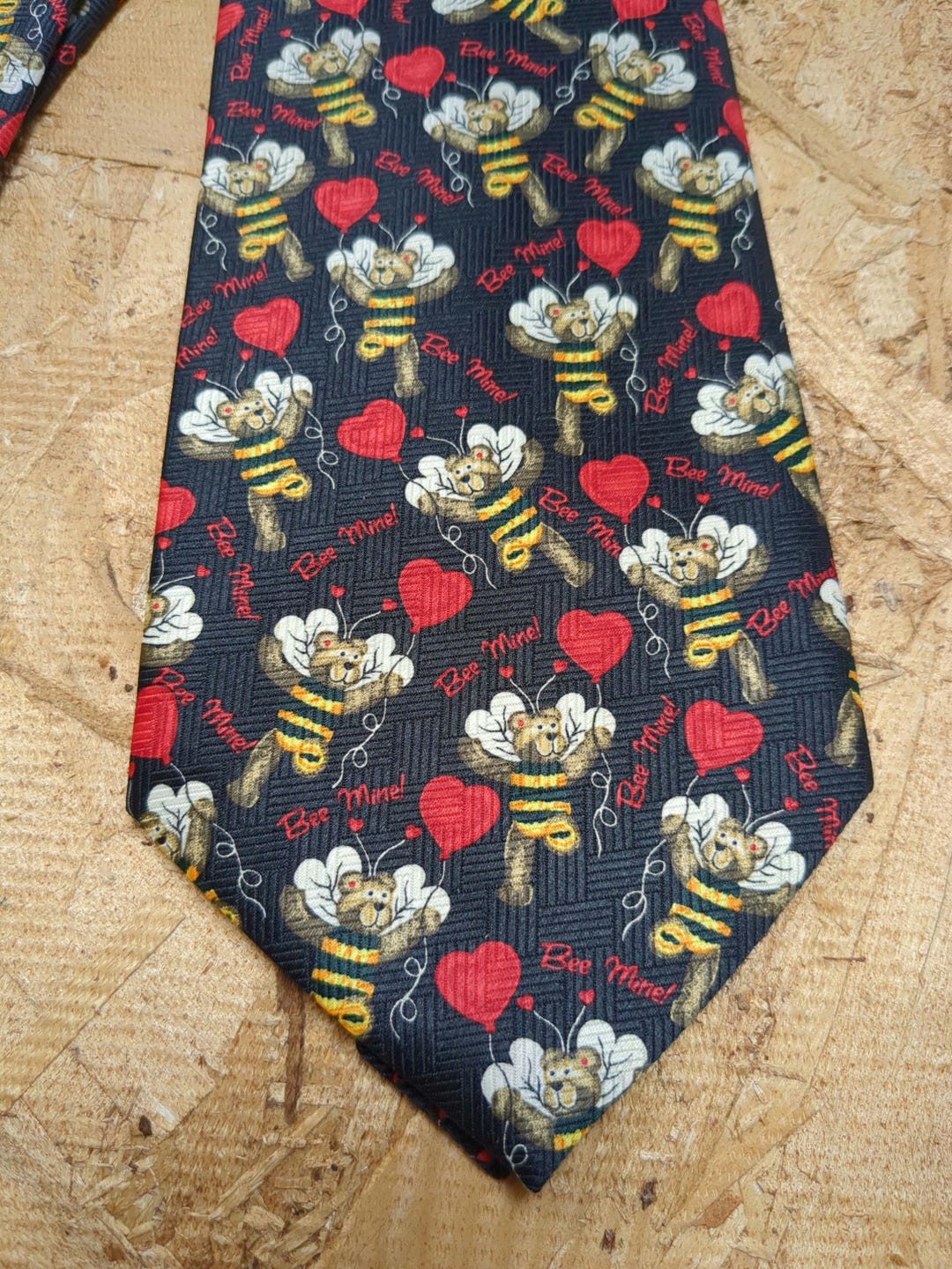 Valentine's Day Tie Bee Mine Tie Heart Tie Bee Tie Teddy Bear Tie Men's ...