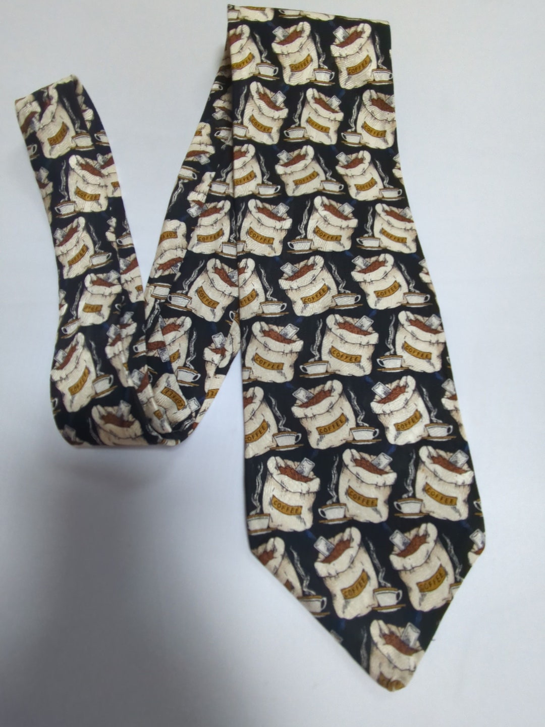 Coffee Lovers Necktie Cappuccino Expresso Sack of Roasted Coffee Beans ...