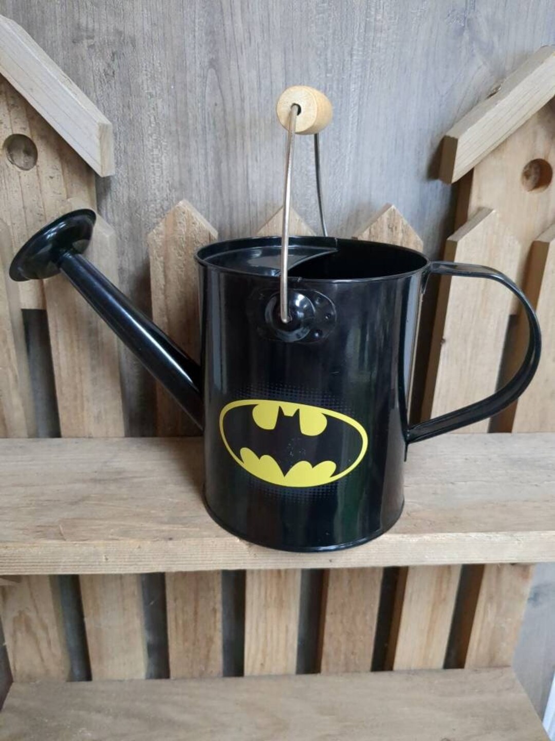 Childrens Garden Watering Can Batman With Wooden Top Handle - Etsy