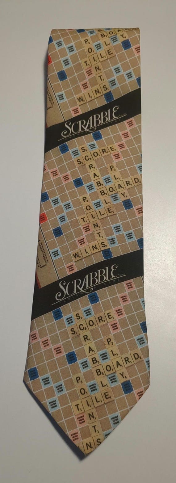 Scrabble Board and Tiles Alphabet Letters Men's Ties … - Gem