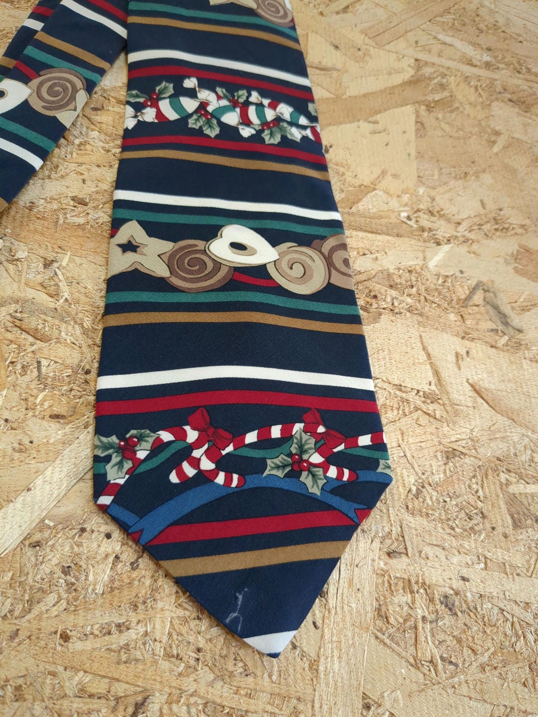Cookie Candy Cane Stipes Pattern Design Tie Novelty Necktie Men's ...