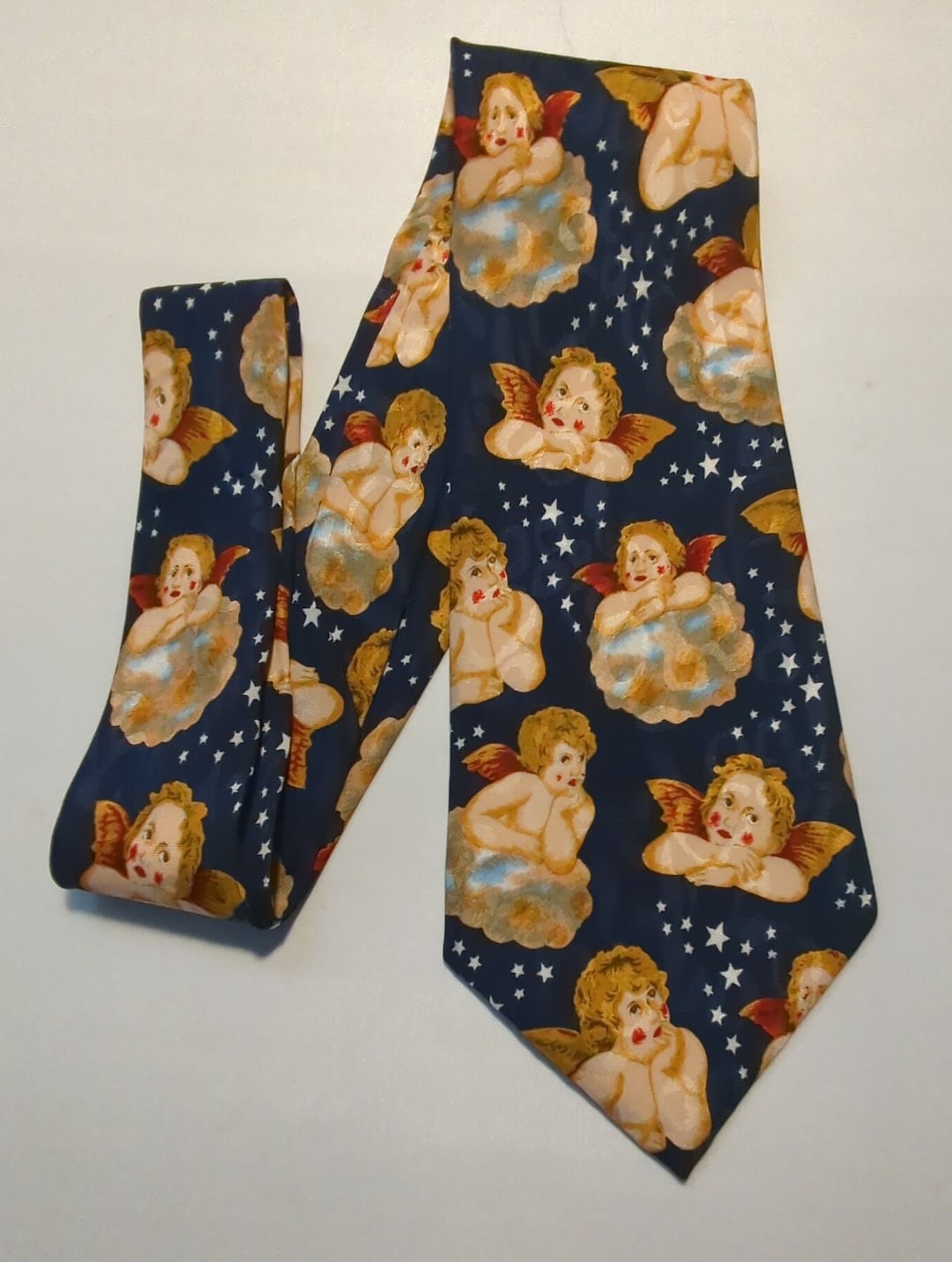 Cherubs in a Starry Night Adorn This Romantic Necktie - Etsy