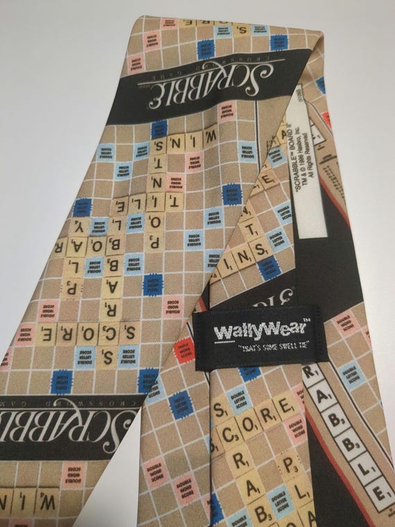 Scrabble Board and Tiles Alphabet Letters Men's Ties … - Gem