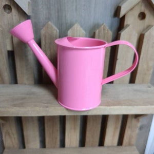 Pink Watering Can Farmhouse Design Pink Metal Watering Can Pink Painted ...