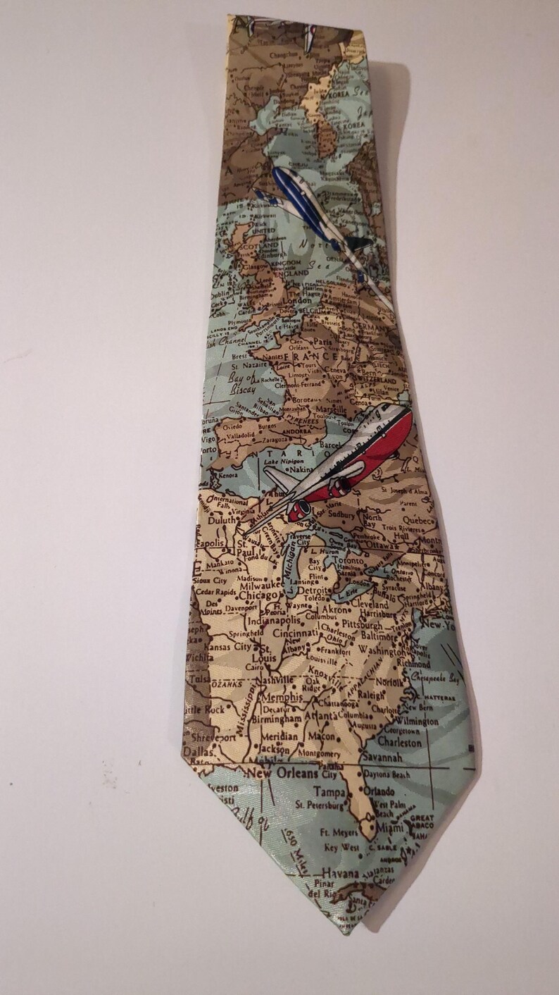 World Map Plane Flight Steven Harris Tie Men's Ties Neckties - Etsy