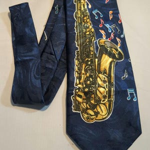 Smooth Jazz From New Orleans Saxaphone Necktie Music Teacher Necktie ...