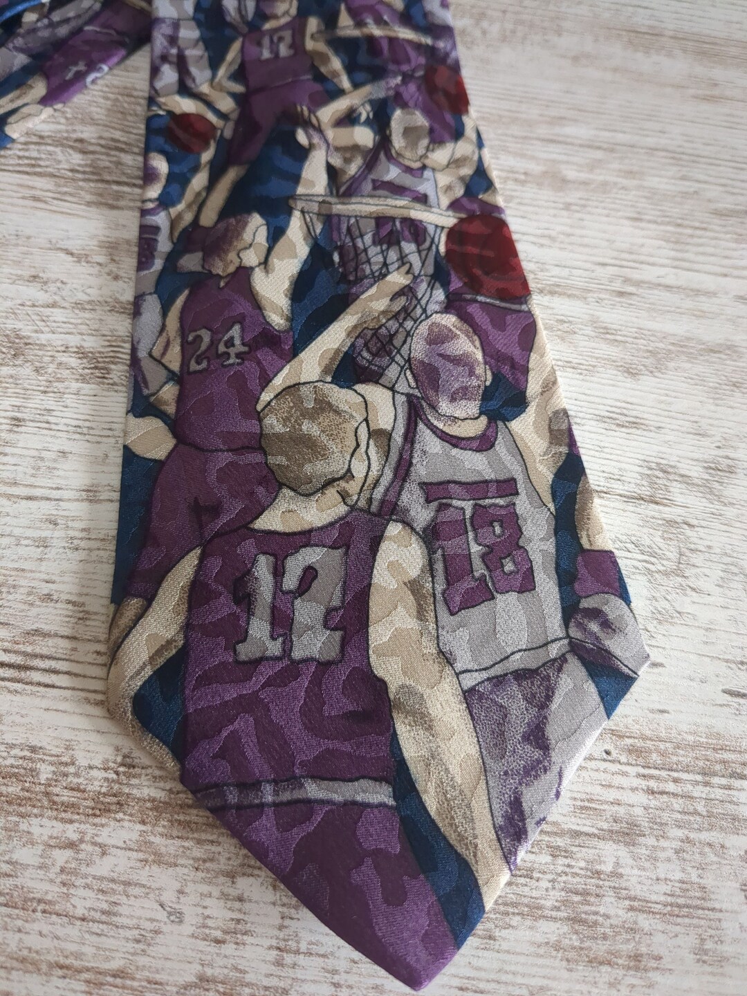 Basketball Necktie Purple and Gray With Basketball Players Basketball ...
