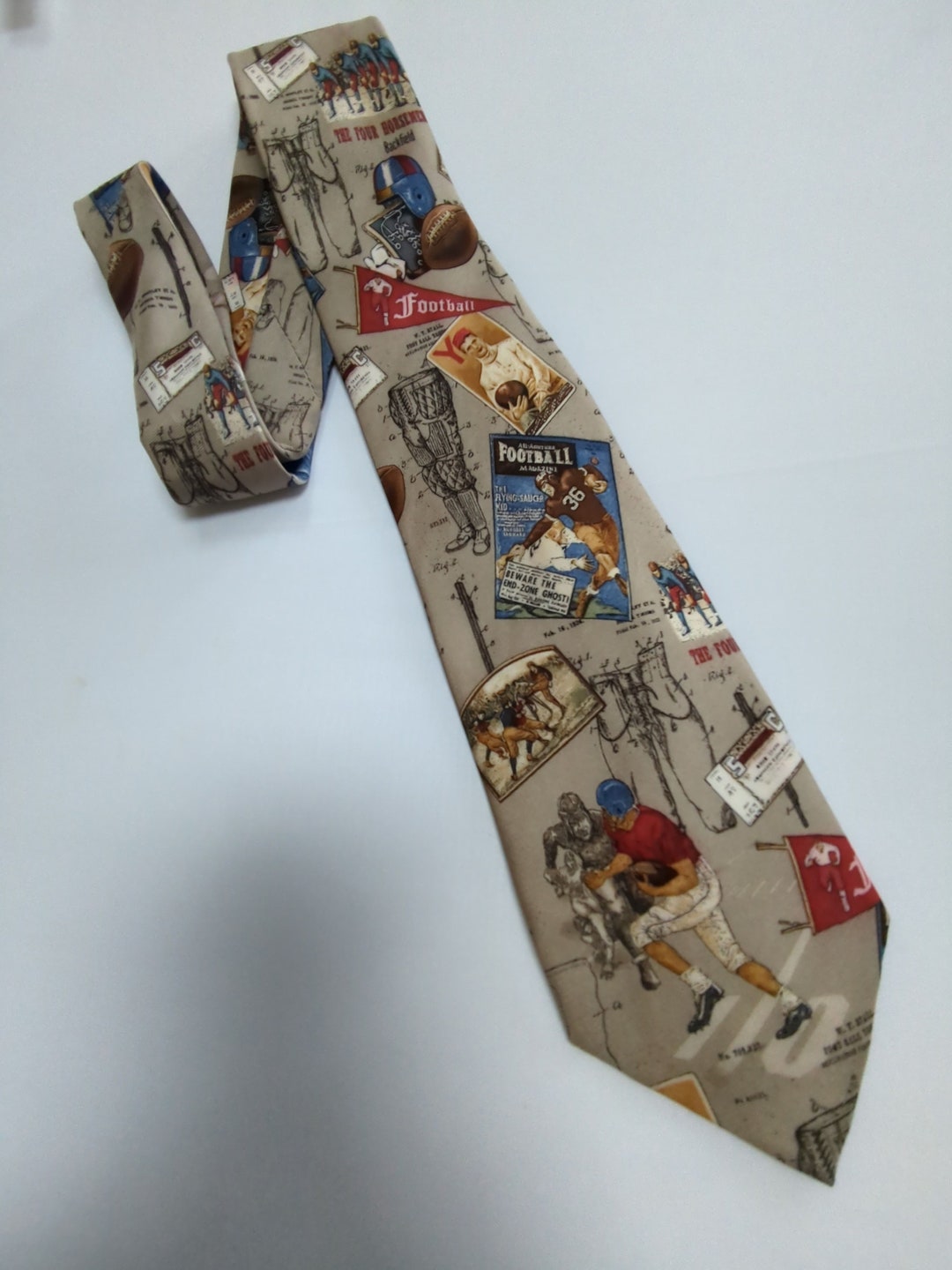 Football Novelty Necktie NFL Football Fan Tie Father's Day Gift Vintage ...