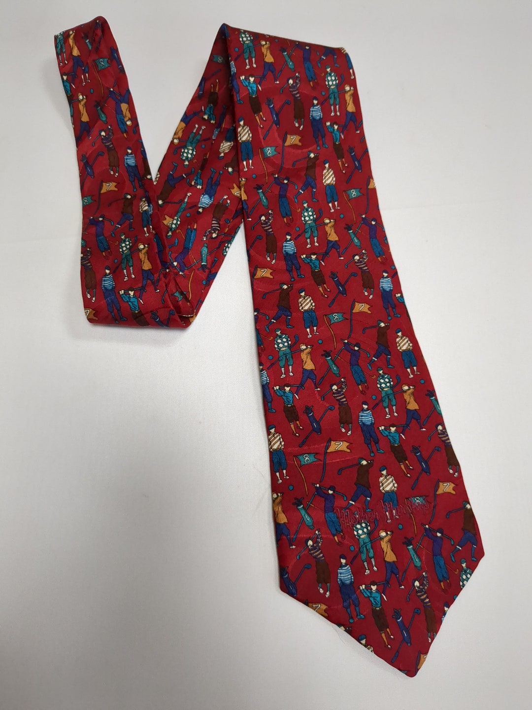 Golfer's Necktie Tie With Golfer's Pattern Golf Gift Retirement Gift ...