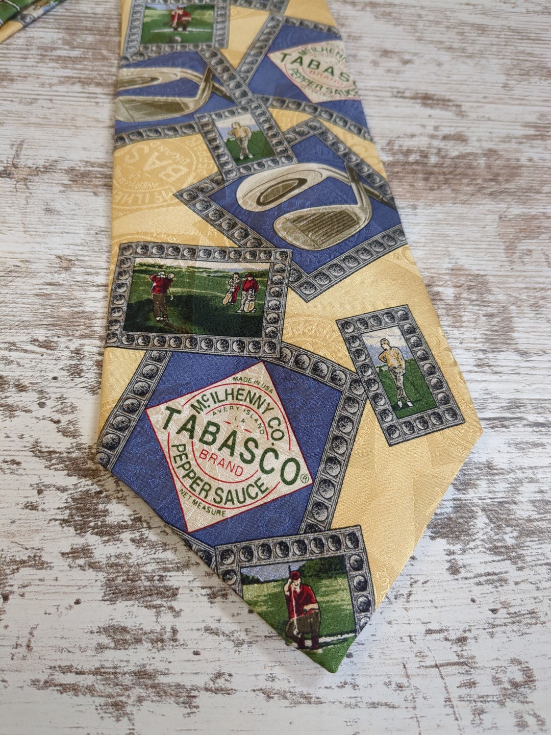 Mens Tabasco Golf Bag & Clubs Design Black Necktie Made in U.S.A ...