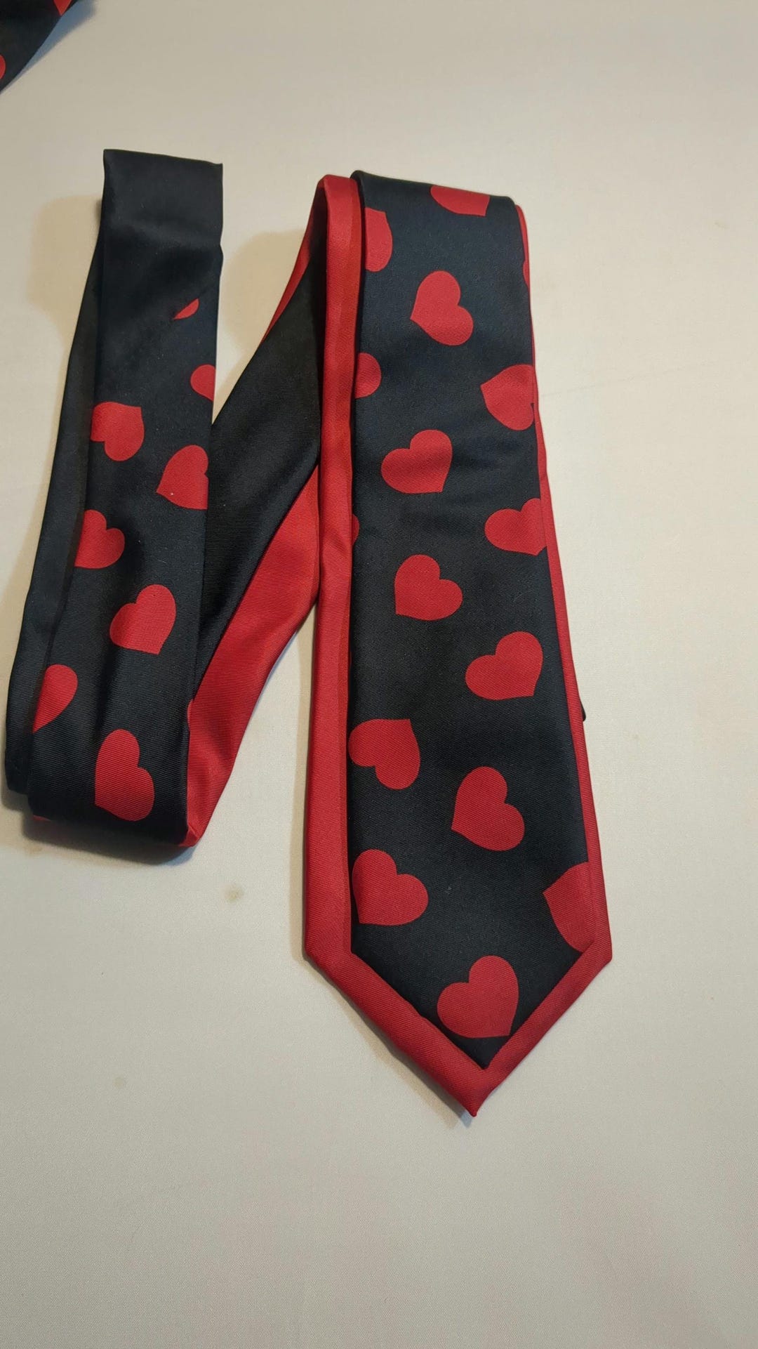 Valentine's Day Hearts Black and Red Hearts Necktie - Etsy