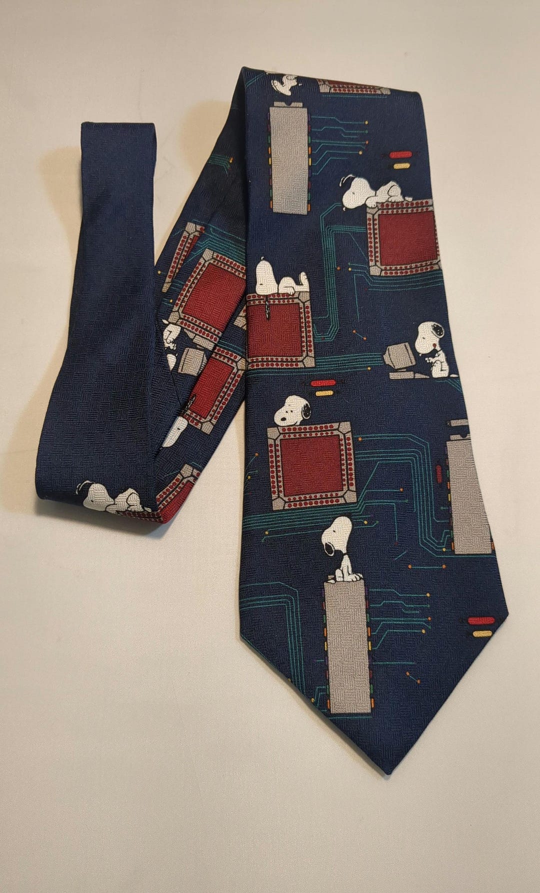 Snoopy Computer 'micro Joe' Peanuts Cartoon Blue Men's Necktie - Etsy