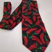 Hot Pepper Necktie Black Tie With Red Chili Peppers Pattern Hot Guy Tie ...