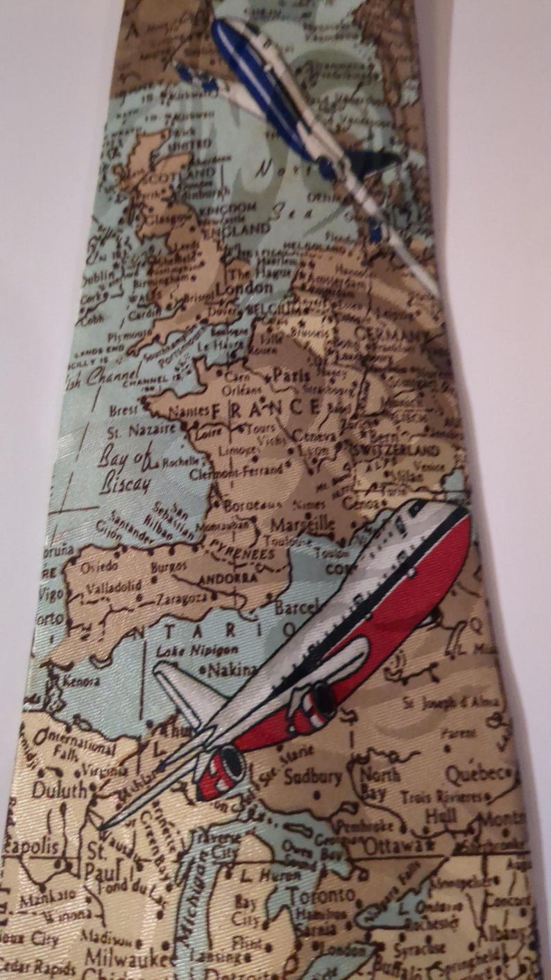 World Map Plane Flight Steven Harris Tie Men's Ties Neckties - Etsy