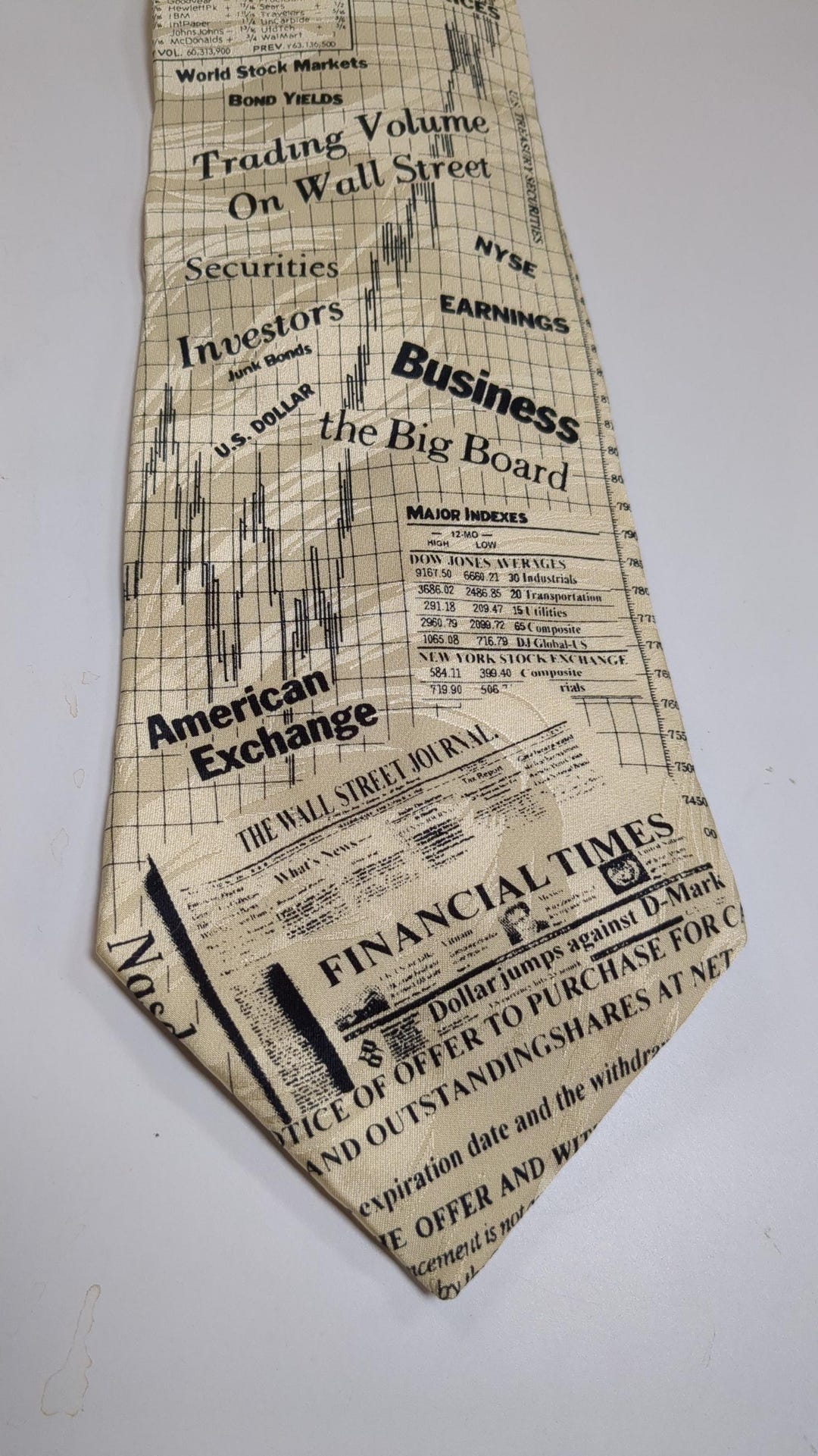 Stock Market Newspaper Museum Artifacts Tie Men's Ties Neckties - Etsy