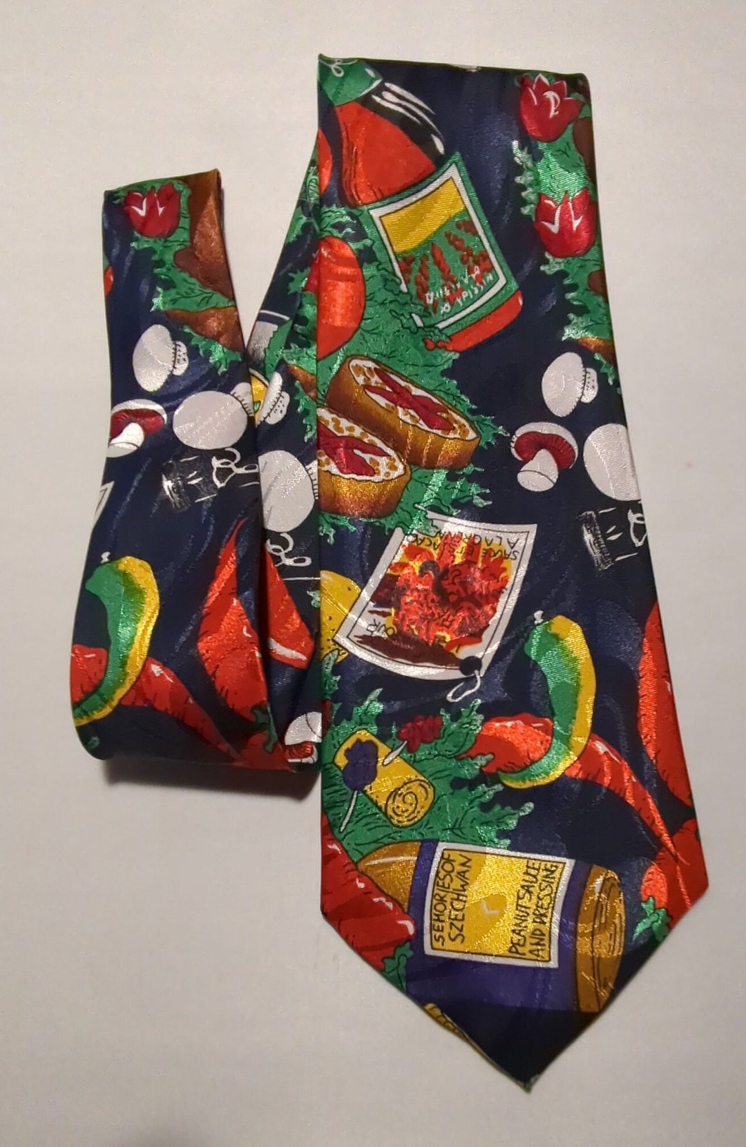 Brightly Colored Festive Necktie Chinese Food and Sauces - Etsy