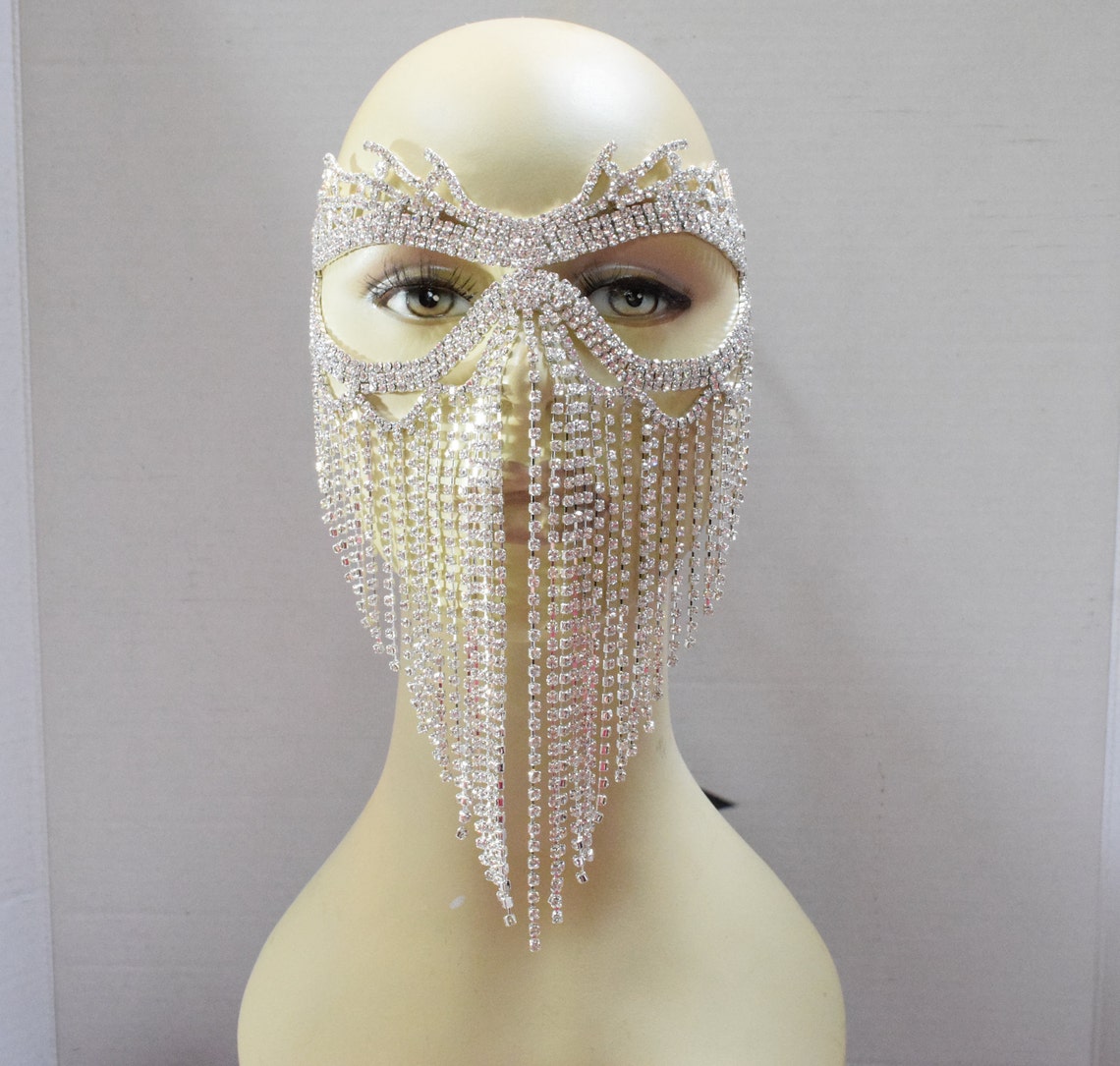 Silver Rhinestone Mask Masquerade Prom Mask Birthday Mask | Etsy