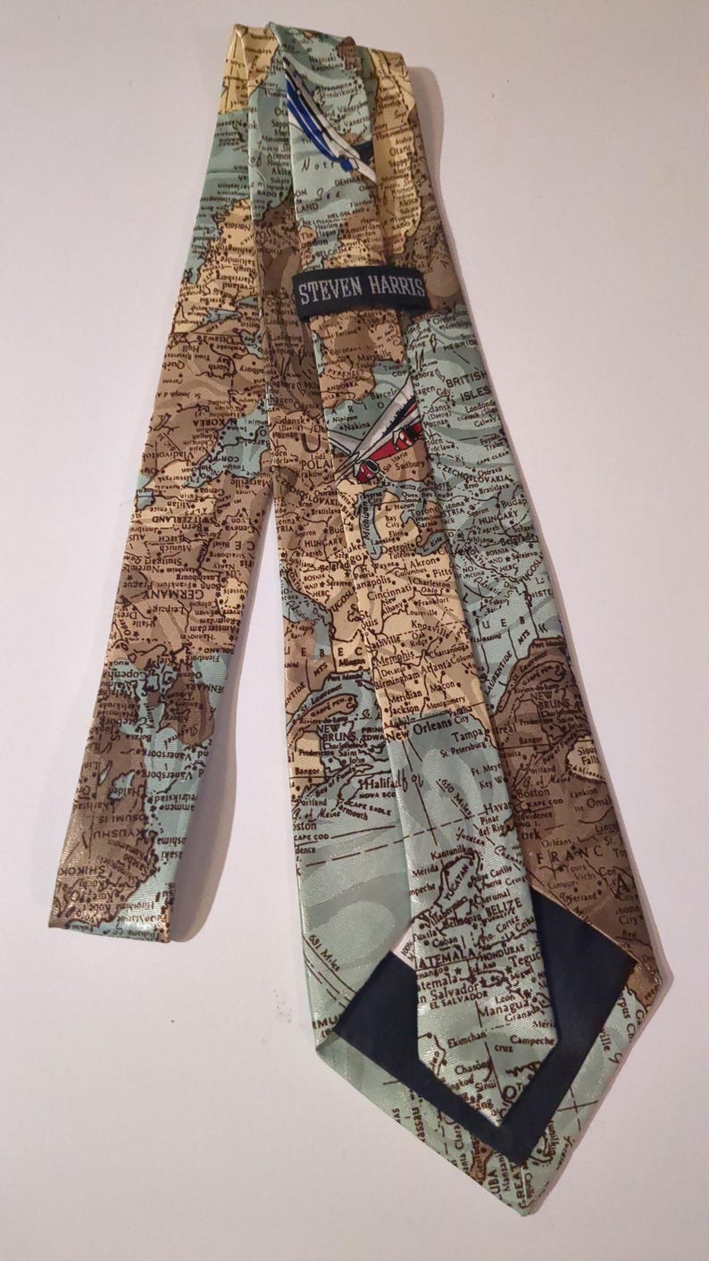 World Map Plane Flight Steven Harris Tie Men's Ties Neckties - Etsy