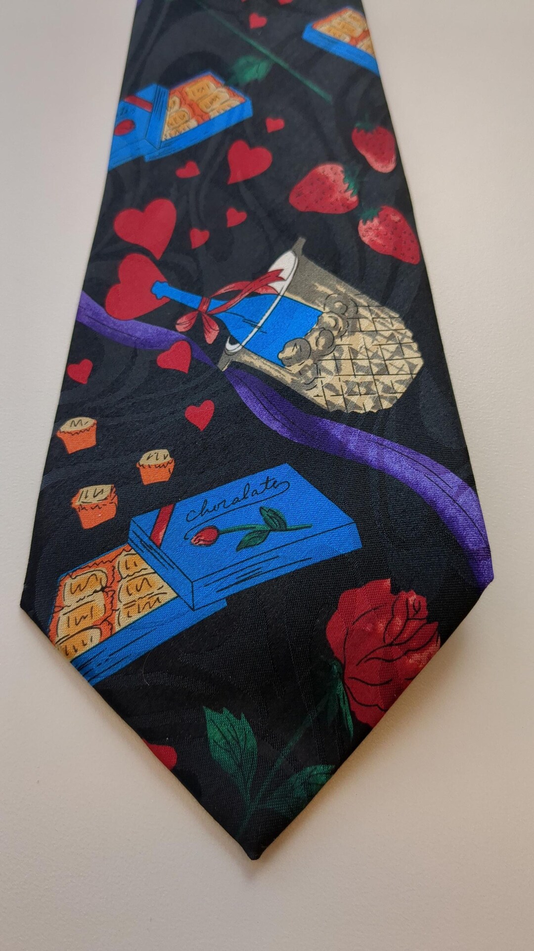 Valentines Day Strawberry Chocolate Champagne Steven Harris Tie Men's ...