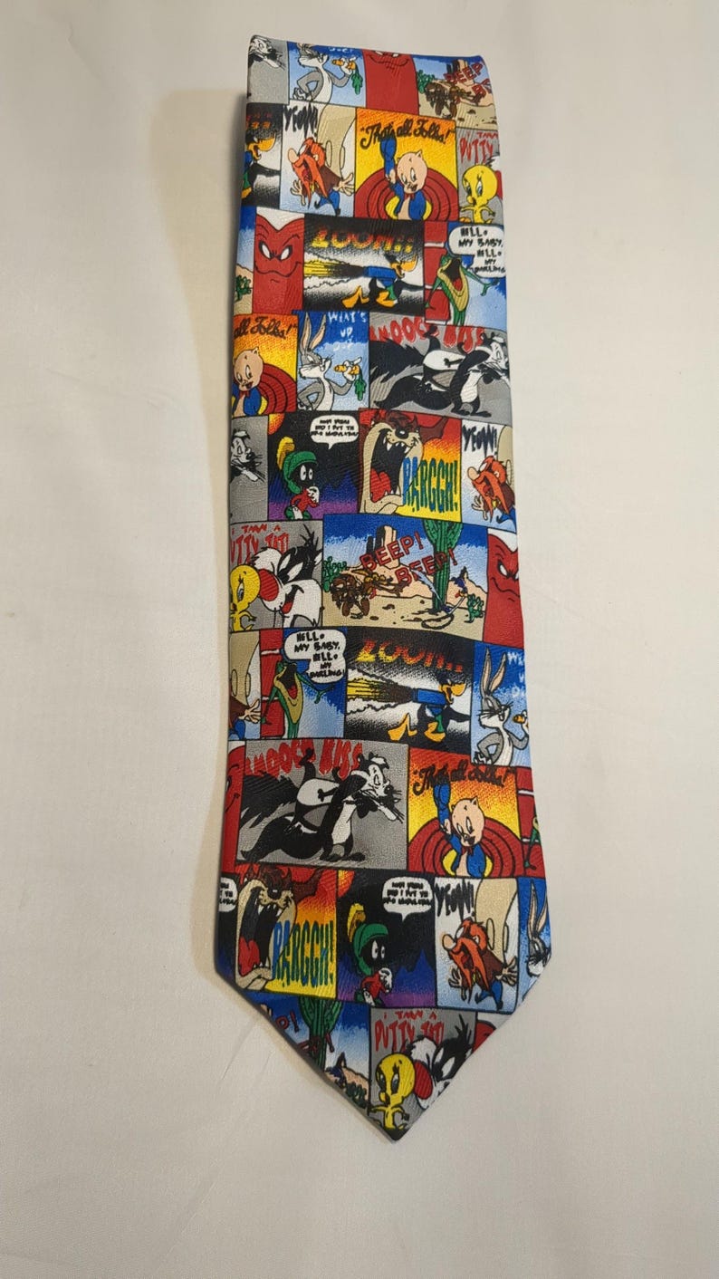 Looney Tunes Cartoon Cut-outs Warner Brothers Tie Men's Ties Neckties ...