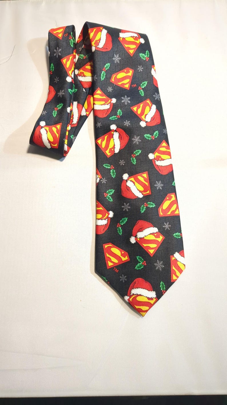 The Man of Steel Superman Symbol Necktie DC Comics Superhero Christmas ...