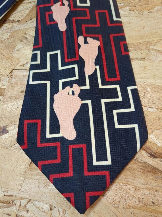 Religious Christian Cross Footsteps in the Sand Men's… - Gem