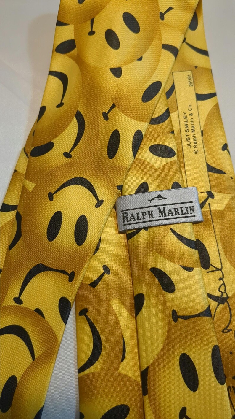Smile Emoji 'just Smiley' Ralph Marlin Tie Men's Ties Neckties - Etsy