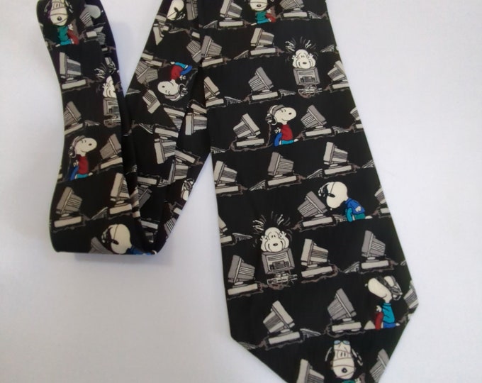 Peanuts Necktie Snoopy is the computer Genius or Geek Men's Ties - Etsy