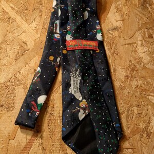 Snowmen in Windy Snowstorm Design Tie Novelty Necktie Men's Christmas ...