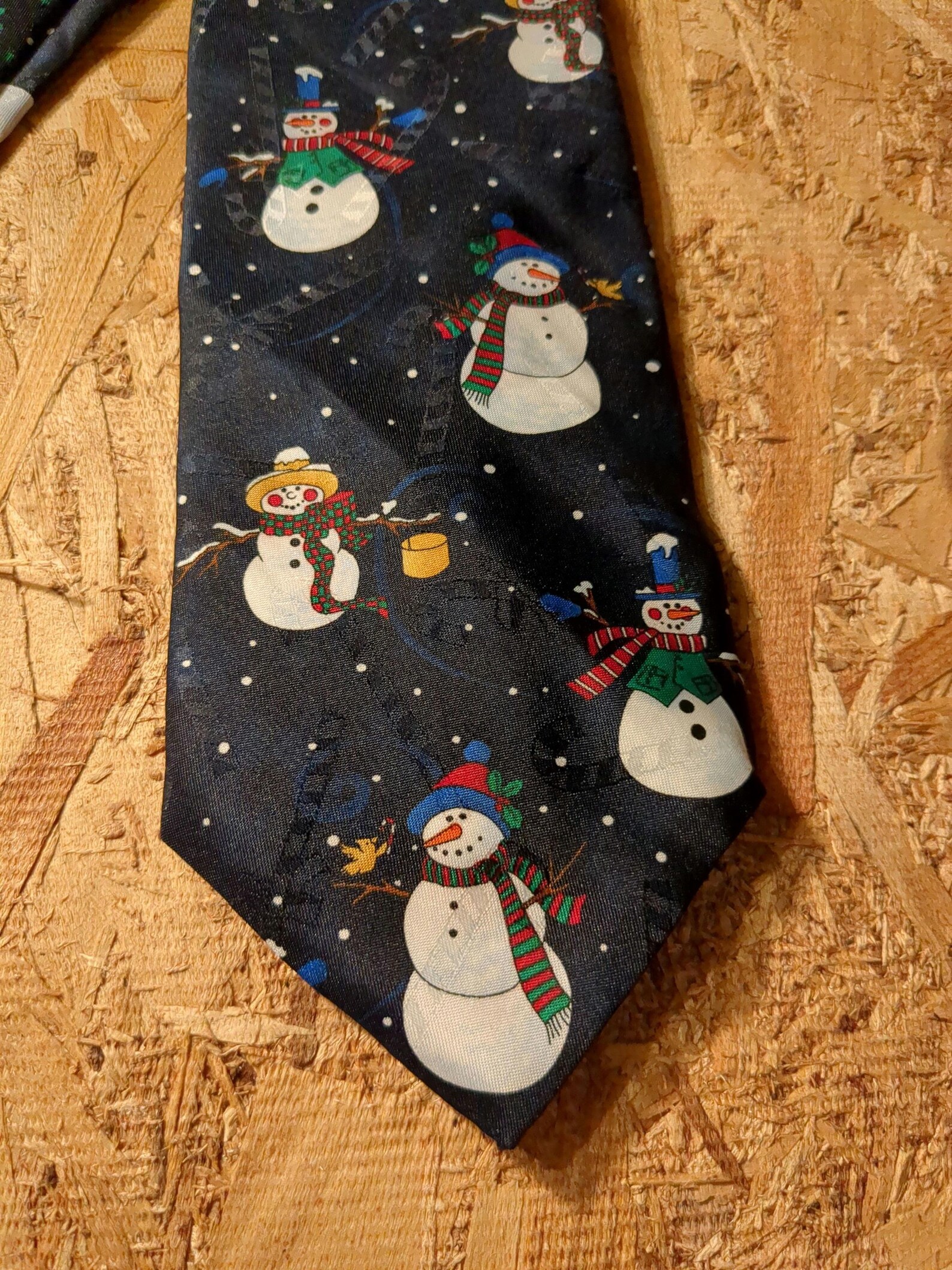 Snowmen in Windy Snowstorm Design Tie Novelty Necktie Men's Christmas ...