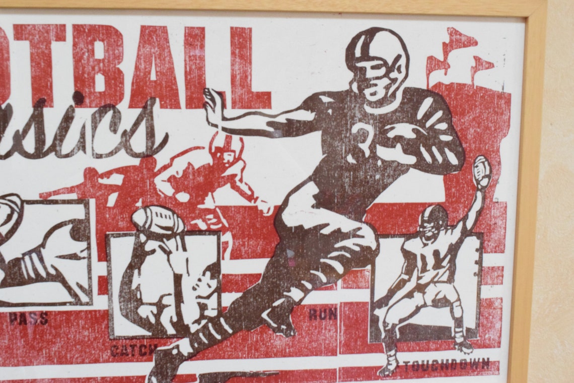 Football Art Stylised Graphic Art Block Print Football Basics Poster ...