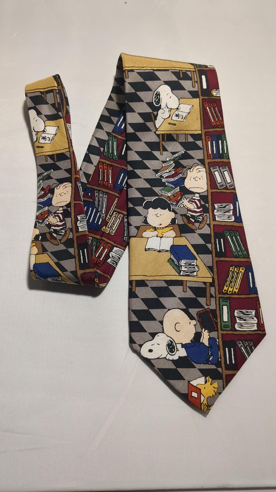 Peanuts Library 'SSSHHHH!!!' Cartoon Men's Tie - Etsy