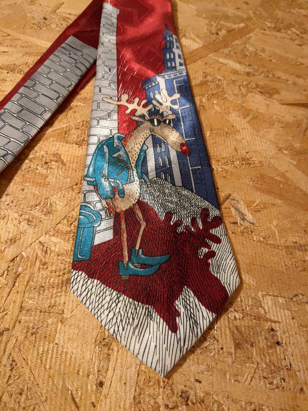 Have a Cool Yule Rudolph in Leather Jacket Being Cool Around Town ...