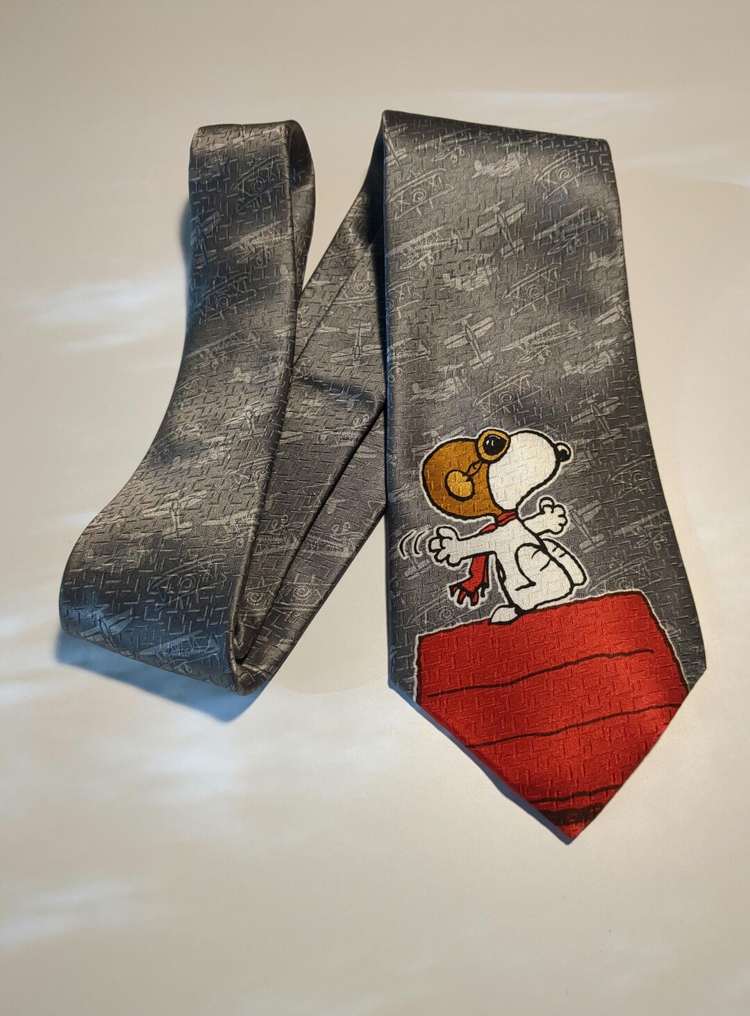 World War One Flying Ace Snoopy Hunting for the Red Baron Silk Necktie ...