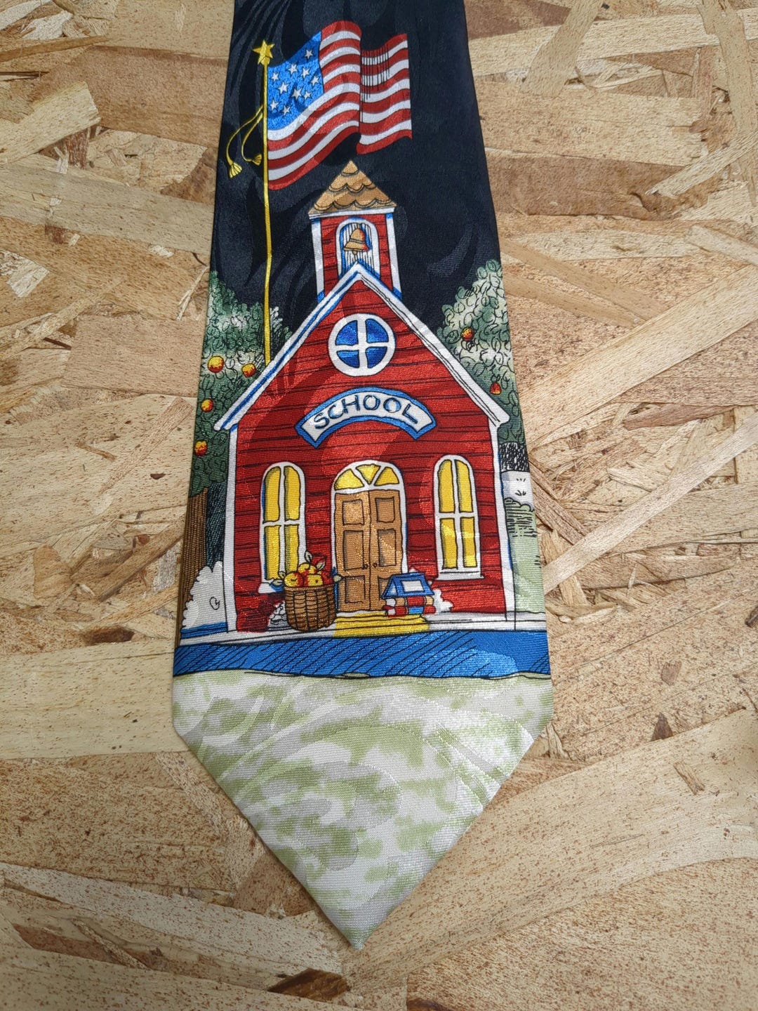 School Bus American Heading to School Teacher Administrator Men's Ties ...