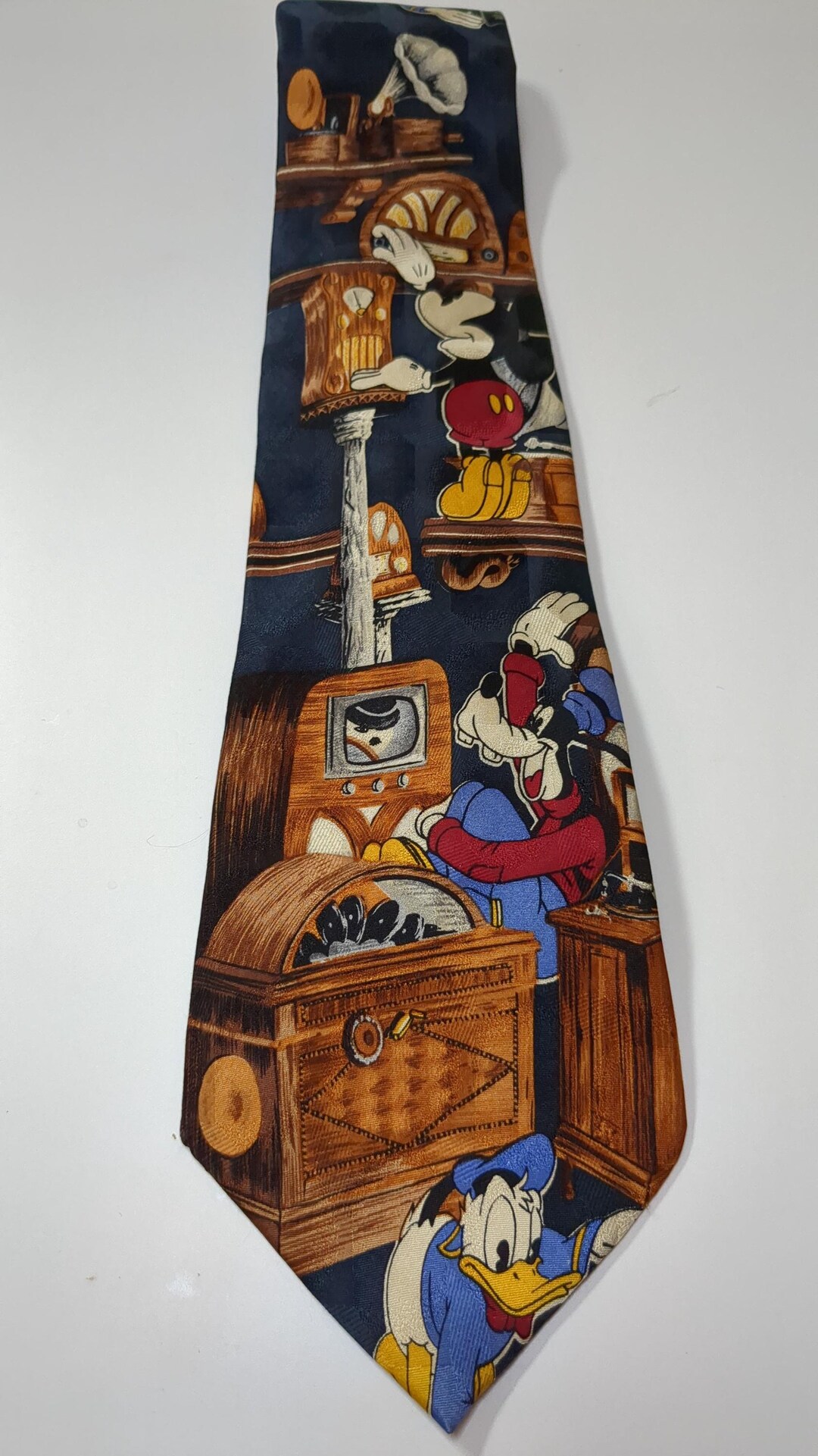Disney Mickey Goofy Vintage Radio Atlas Design Tie Men's Ties Neckties ...
