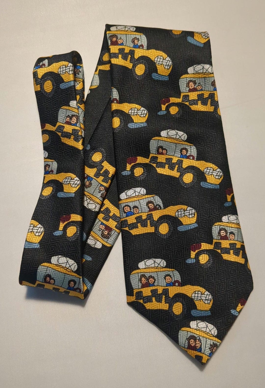 Taxi Yellow Car Kid Drawing Taxicab Cab Men's Ties Neckties - Etsy
